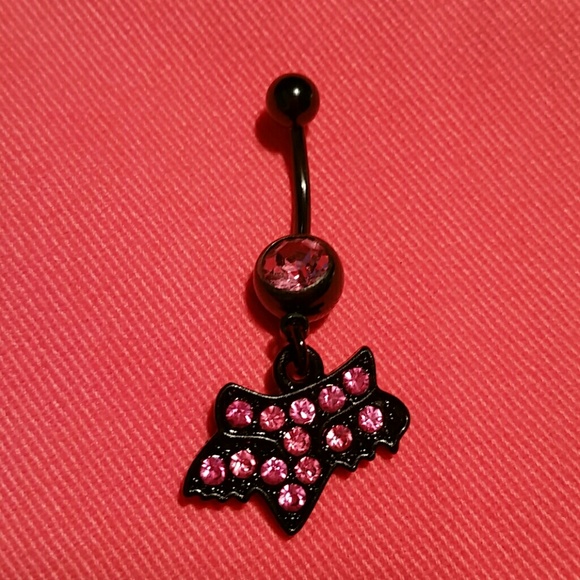 Jewelry | New Black Fox Racing Pink Crystal Navel Belly Ring | Poshmark